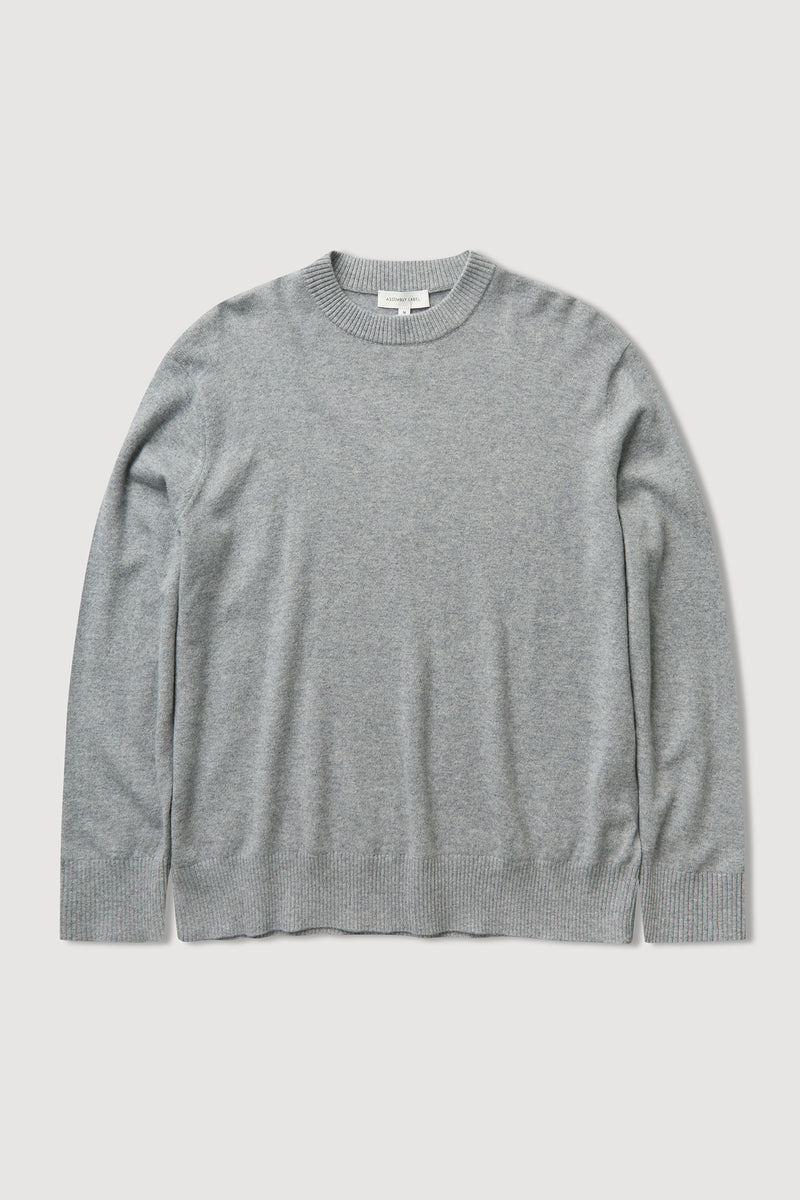 Mens Cashmere Crew Neck Knit Grey Marle | Assembly Label Mens Cashmere Crew Neck Knit Grey Marle | Assembly Label