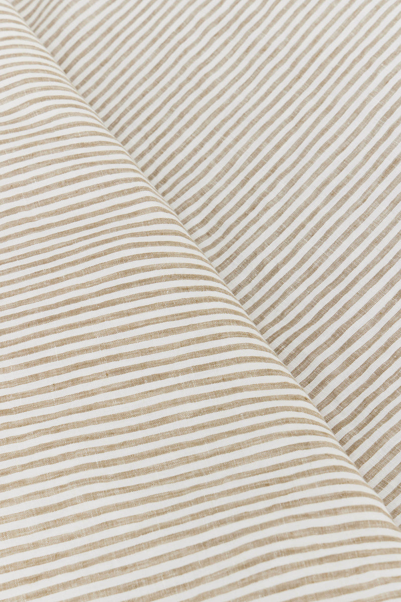 Linen Duvet Cover Olive Stripe | Assembly Label