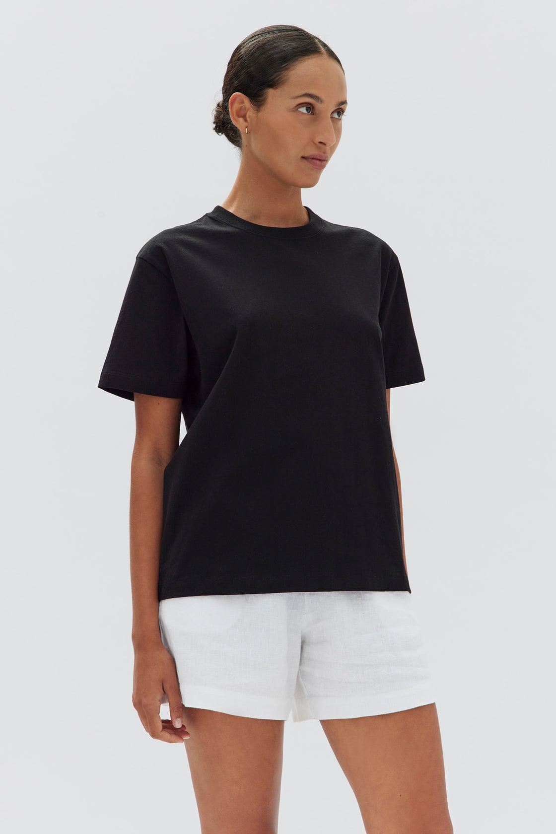 Womens Base Organic Tee Black | Assembly Label