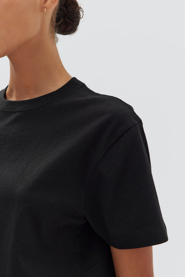 Womens Base Organic Tee Black | Assembly Label