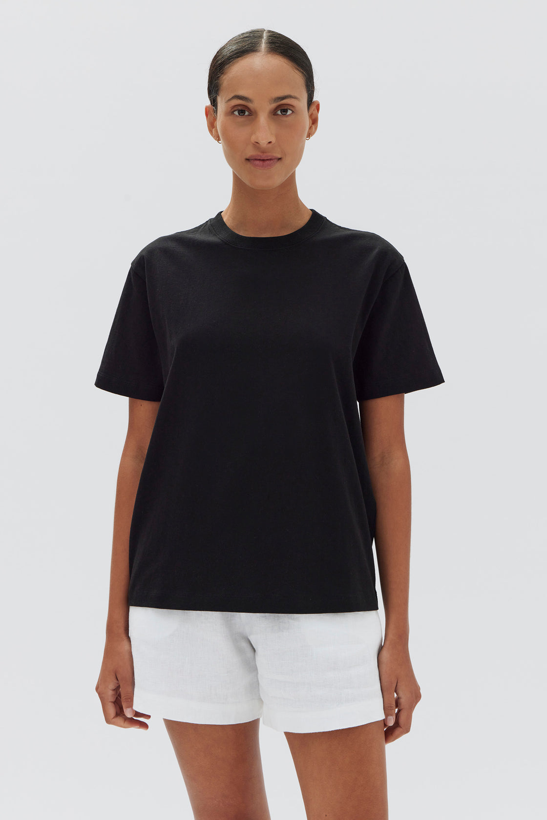 Womens Base Organic Tee Black | Assembly Label