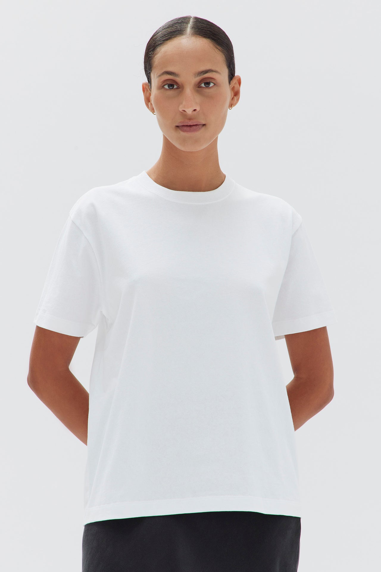 Womens Base Organic Tee Black | Assembly Label