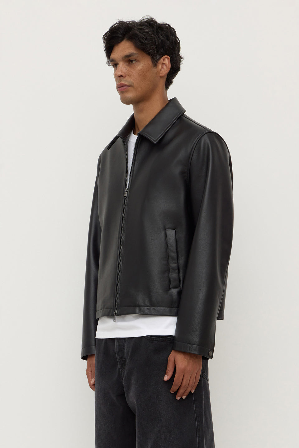 Mens Adam Leather Jacket Black | Assembly Label