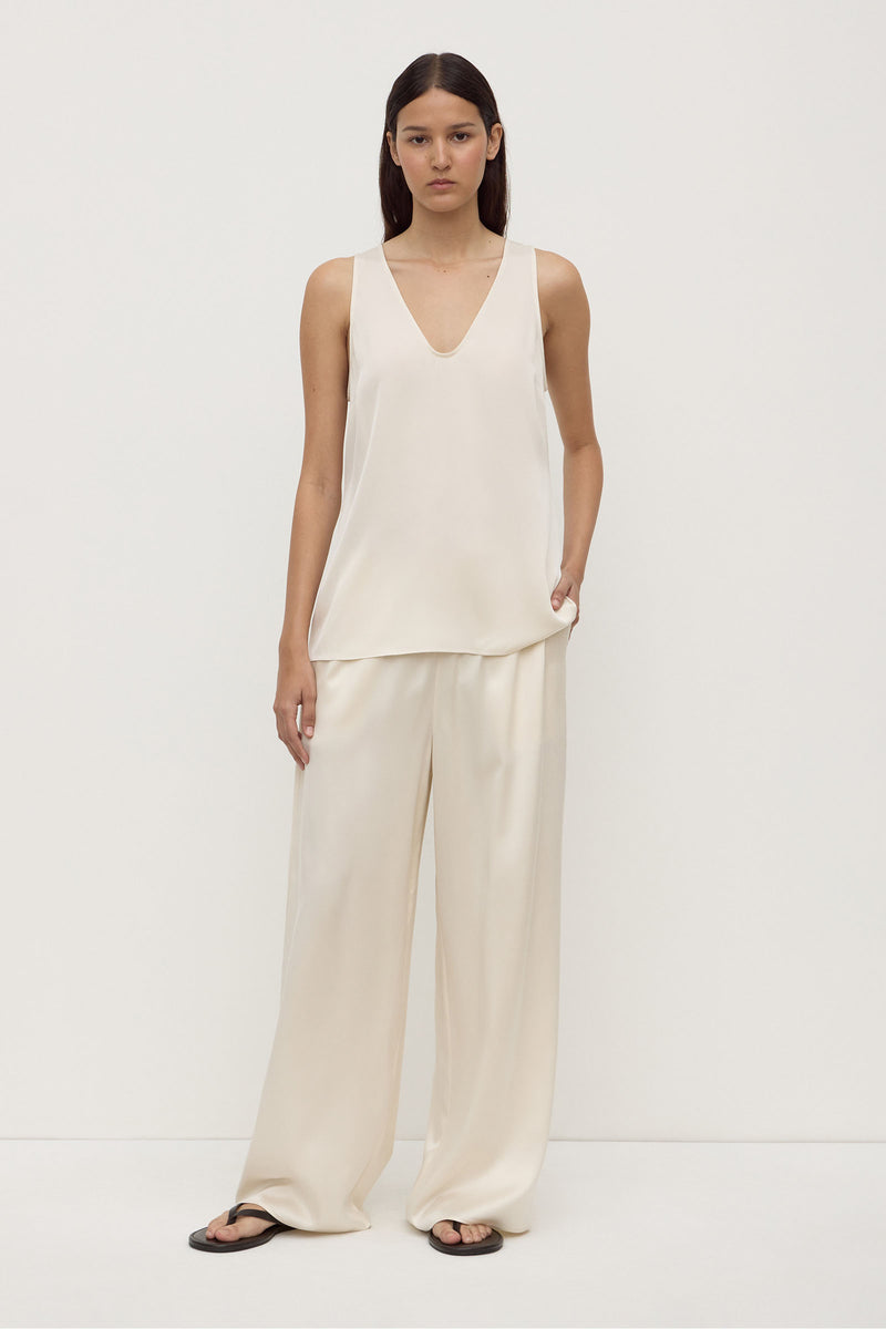 Womens Amaris Silk Tank Cream | Assembly Label