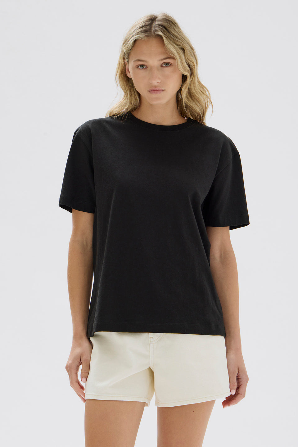 Womens Base Organic Tee Black | Assembly Label