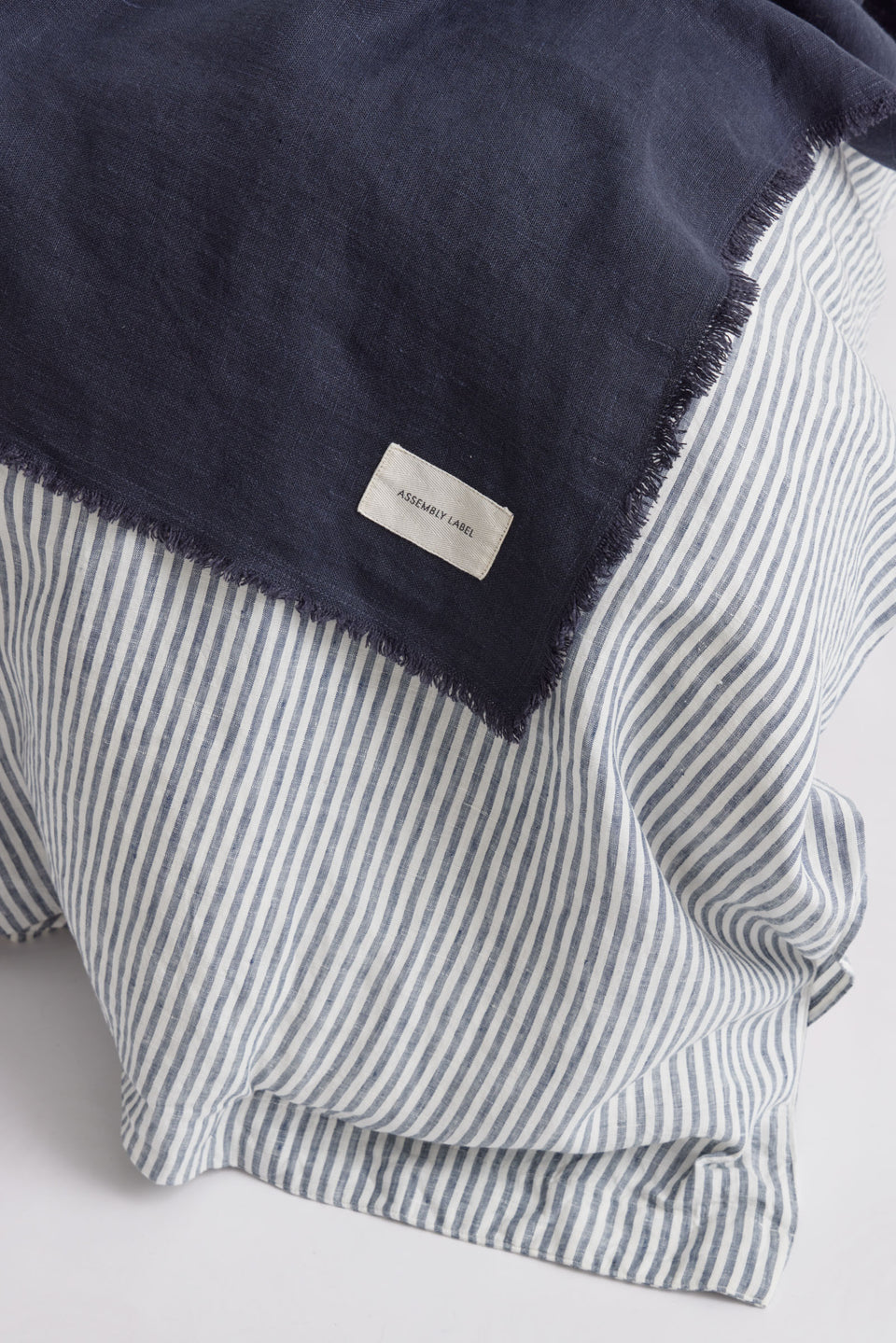 Linen Duvet Cover Ocean Stripe | Assembly Label