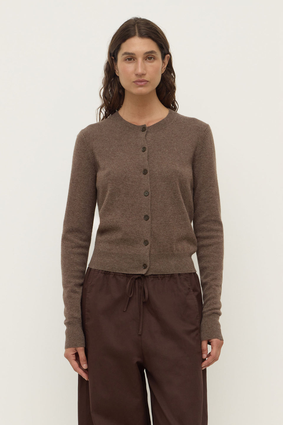 Womens Benny Knit Cardigan Cocoa Marle | Assembly Label