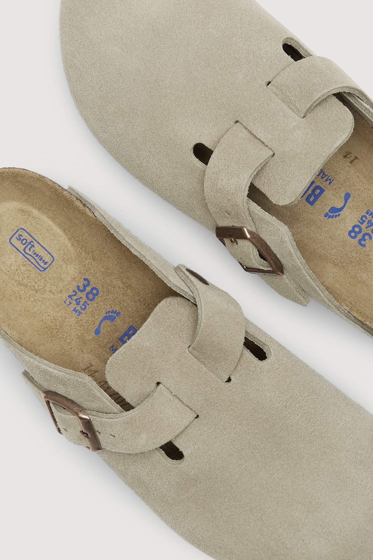 Birkenstock Boston SFB Suede Leather Taupe | Assembly Label