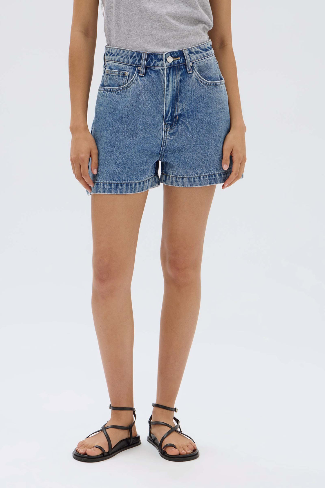 Womens Boxy Denim Short Dark Stone | Assembly Label
