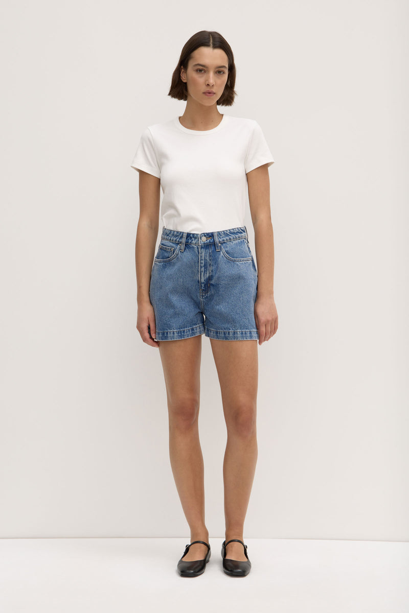 Womens Boxy Denim Short Dark Stone | Assembly Label