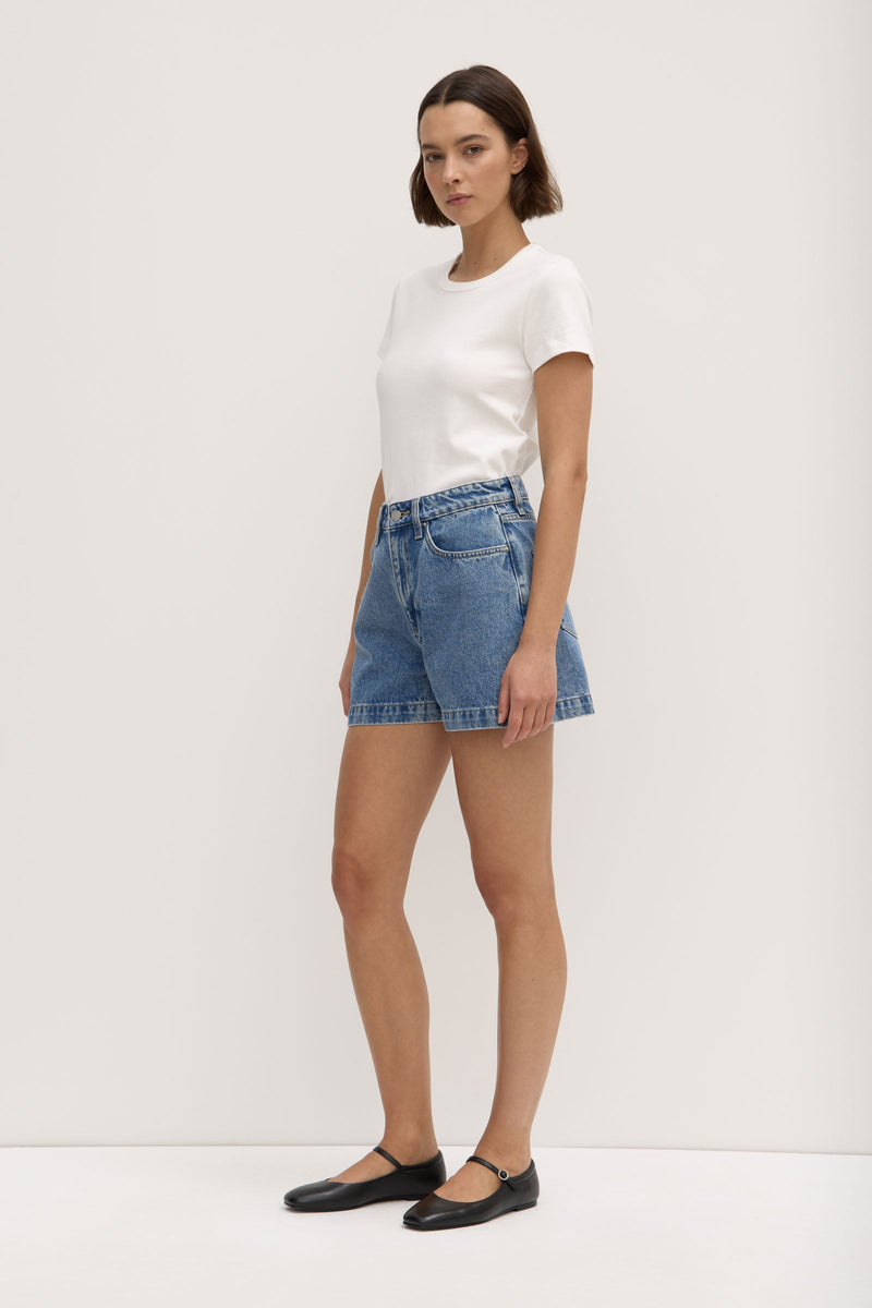 Womens Boxy Denim Short Dark Stone | Assembly Label