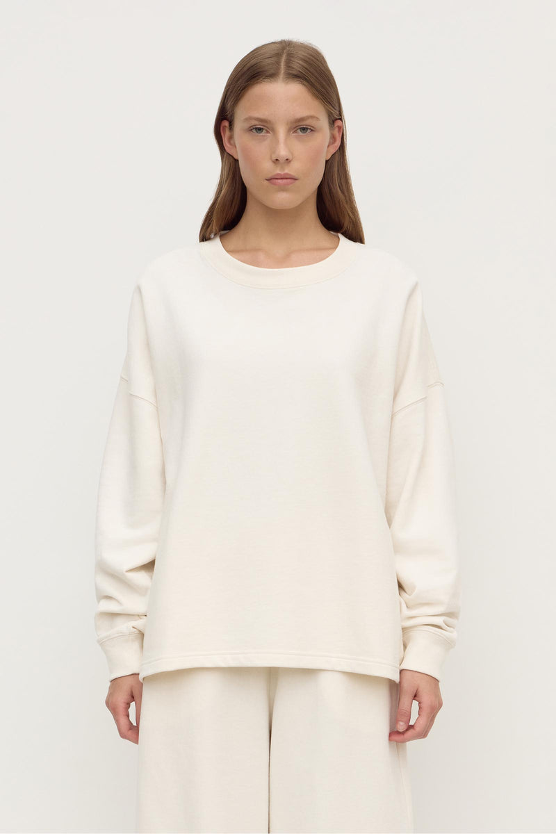 Womens Brushed Cotton Lounge Sweater Shell | Assembly Label