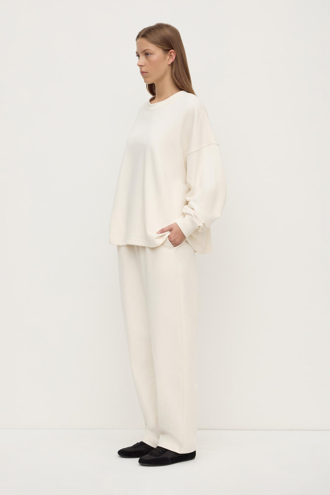 Womens Brushed Cotton Lounge Sweater Shell | Assembly Label