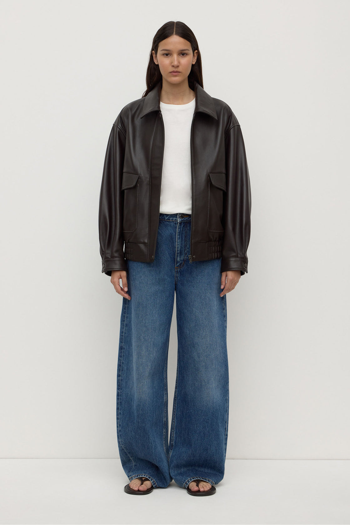 Womens Carmen Leather Jacket Dark Choc | Assembly Label