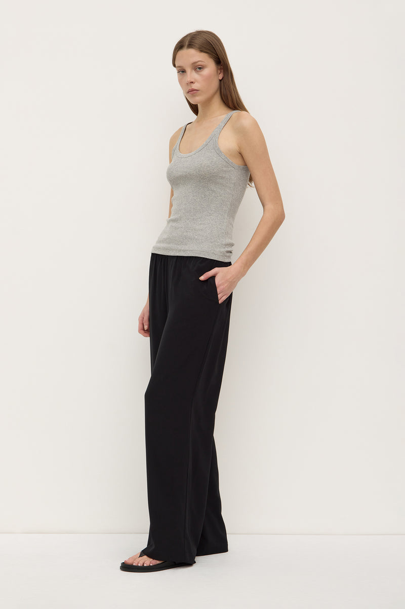 Womens Charlie Rib Tank Grey Marle | Assembly Label