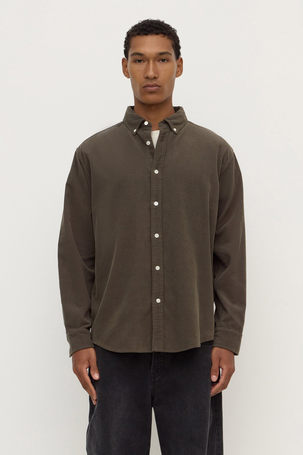 Mens Cord Long Sleeve Shirt Sorrel | Assembly Label