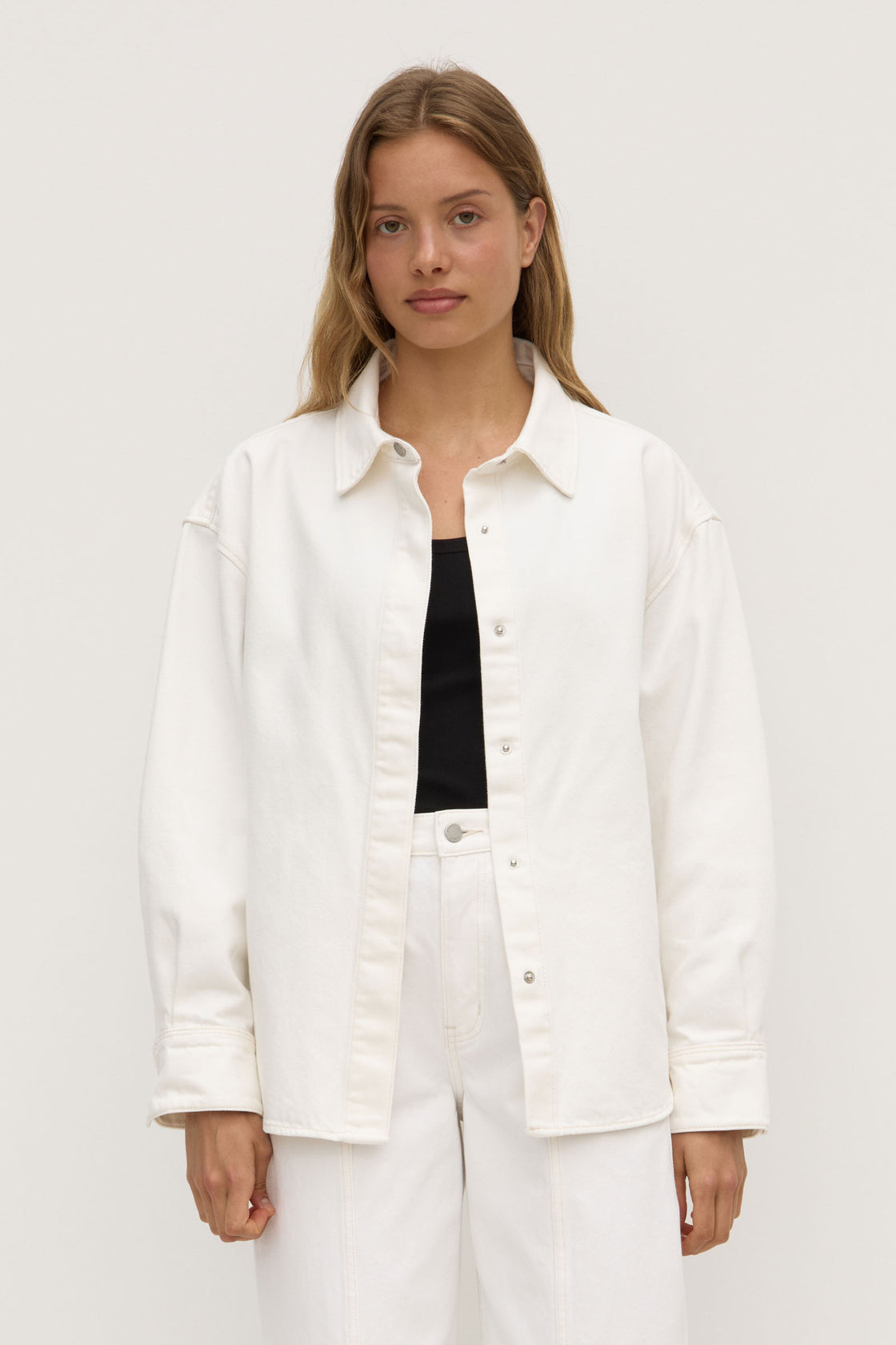 Womens Emilia Denim Overshirt Vintage White | Assembly Label