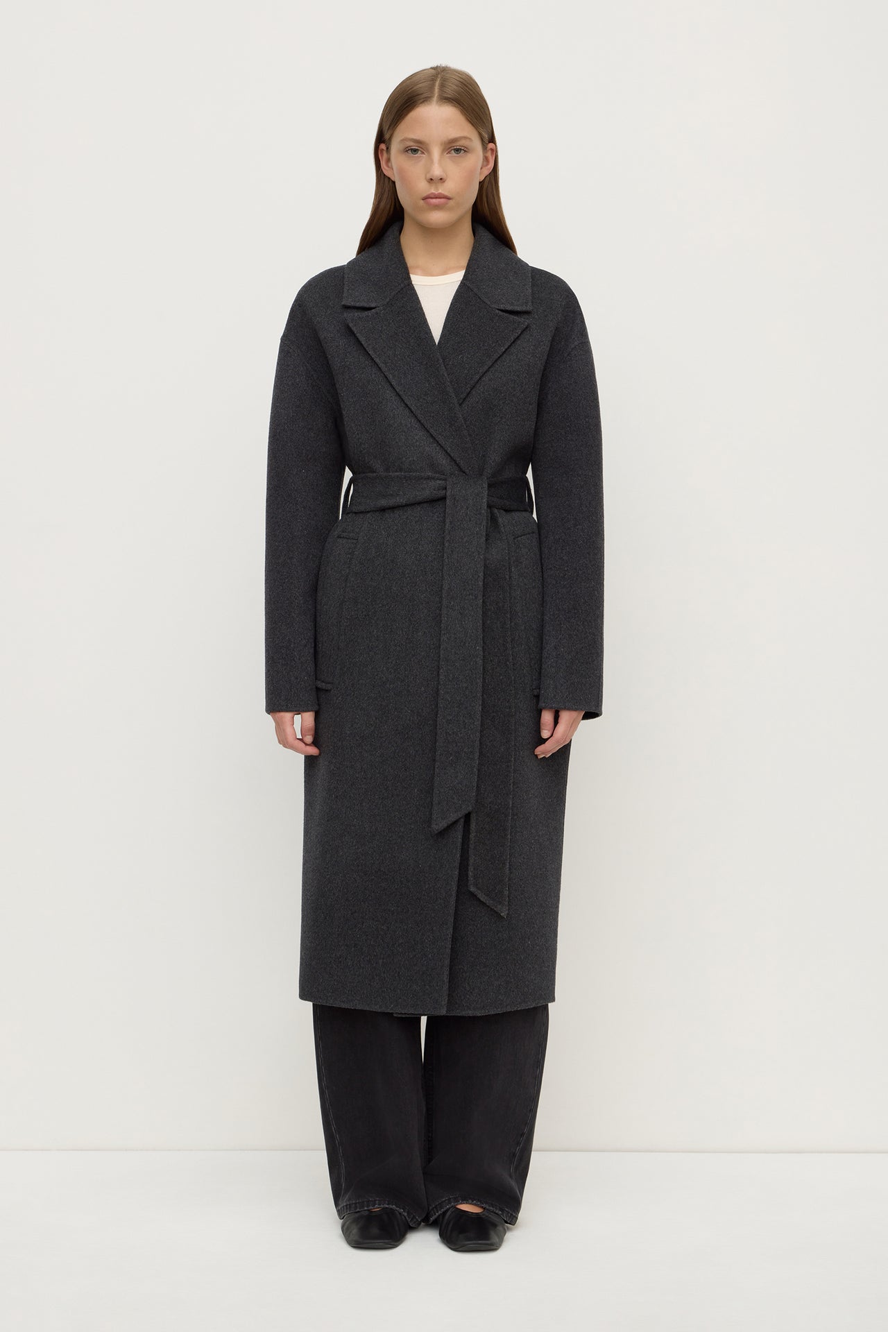 Womens Ivy Wool Coat Charcoal Marle | Assembly Label