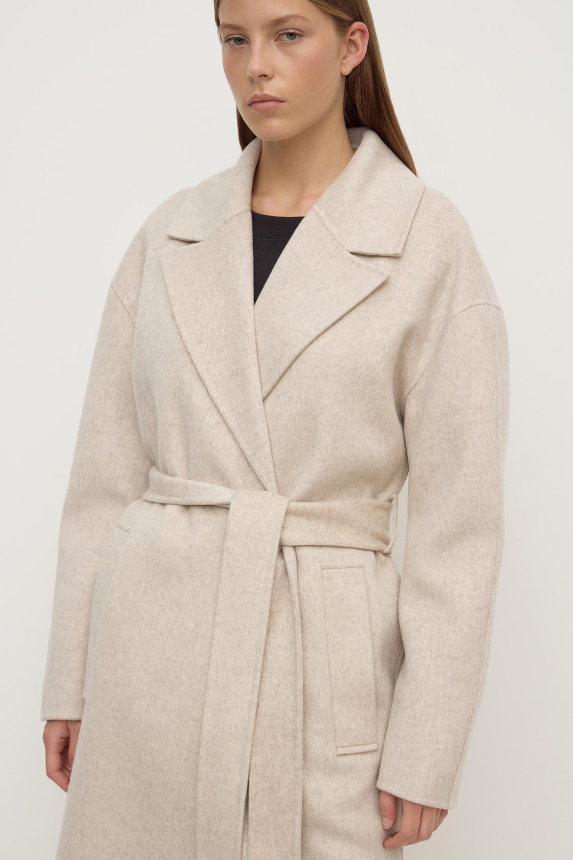 Womens Ivy Wool Coat Oat Marle | Assembly Label