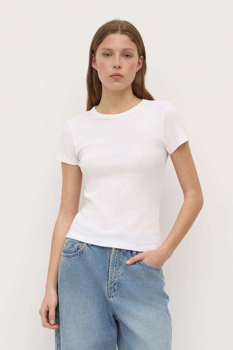Womens Linley Rib Tee White | Assembly Label