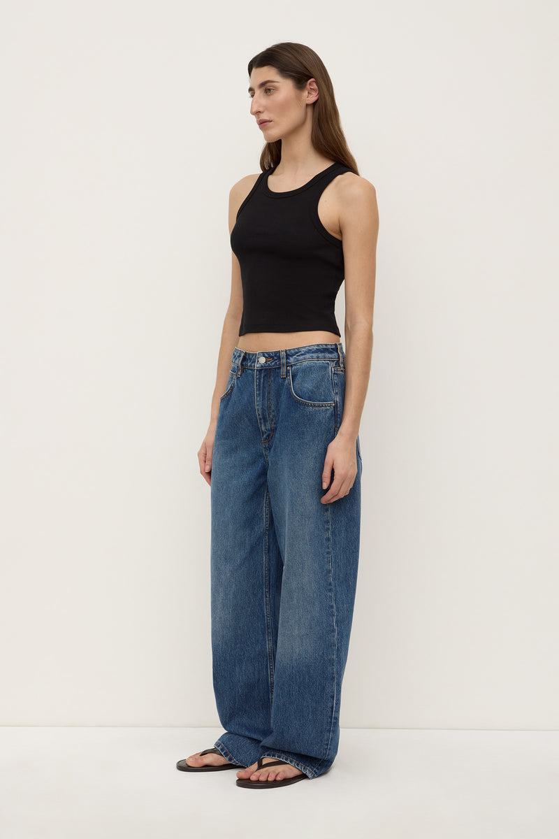 Womens Low Curve Mid Rise Jean Mid Blue | Assembly Label
