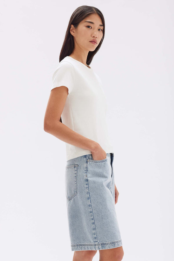 Womens Lyla Cap Sleeve Tee White | Assembly Label