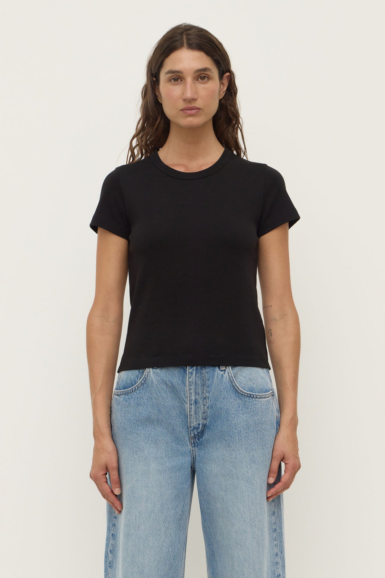 Womens Lyla Cap Sleeve Tee Black | Assembly Label