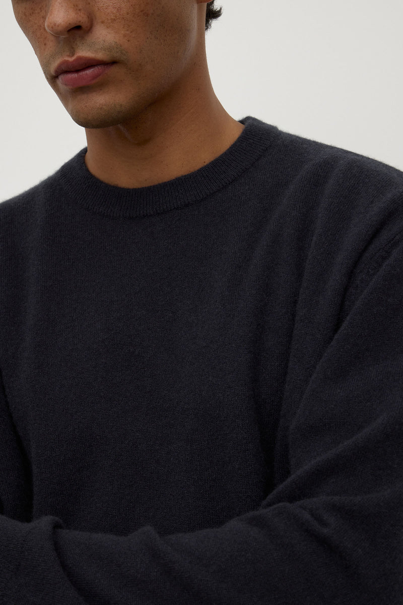 Mens Cashmere Crew Neck Knit True Navy | Assembly Label