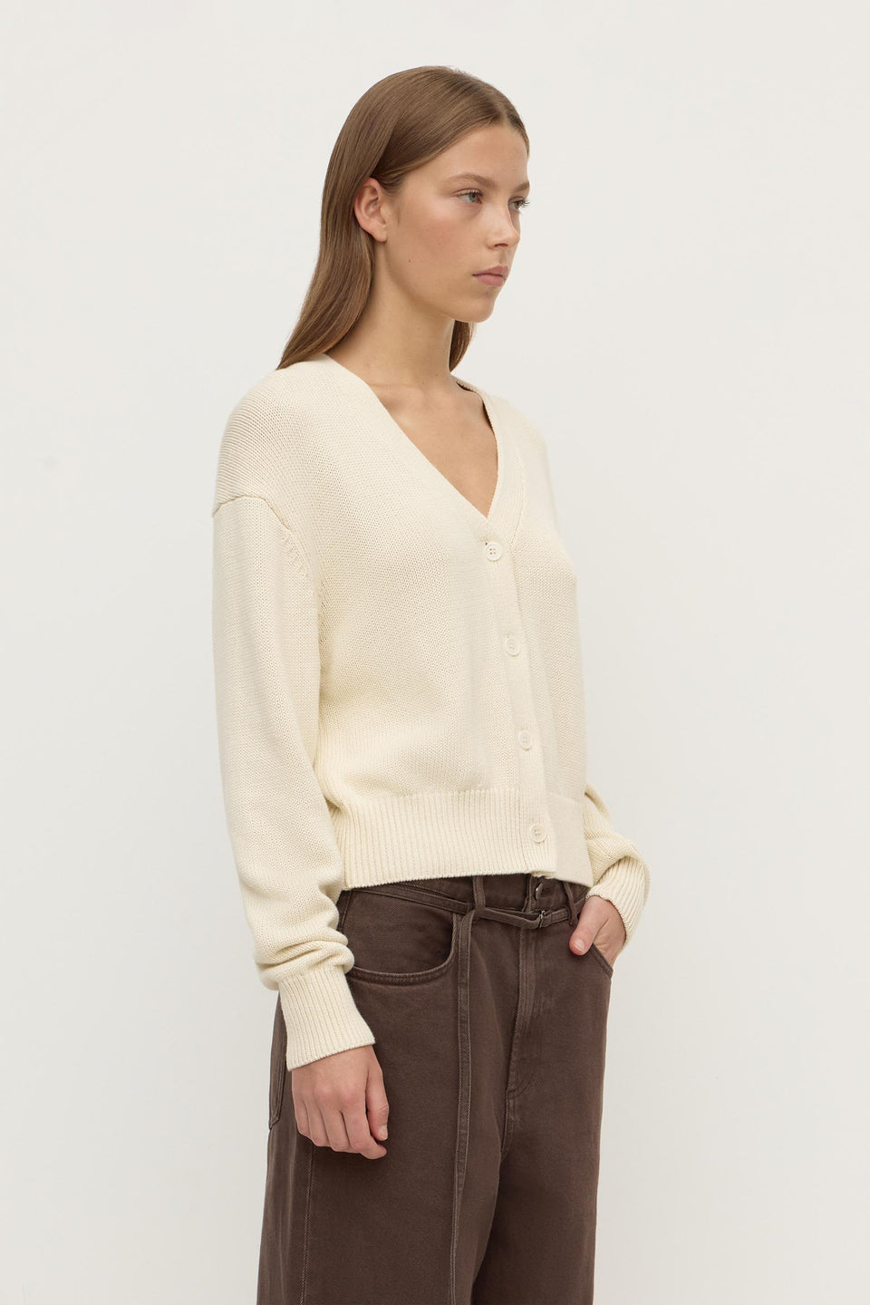 Womens Meri Knit Cardigan Cream | Assembly Label