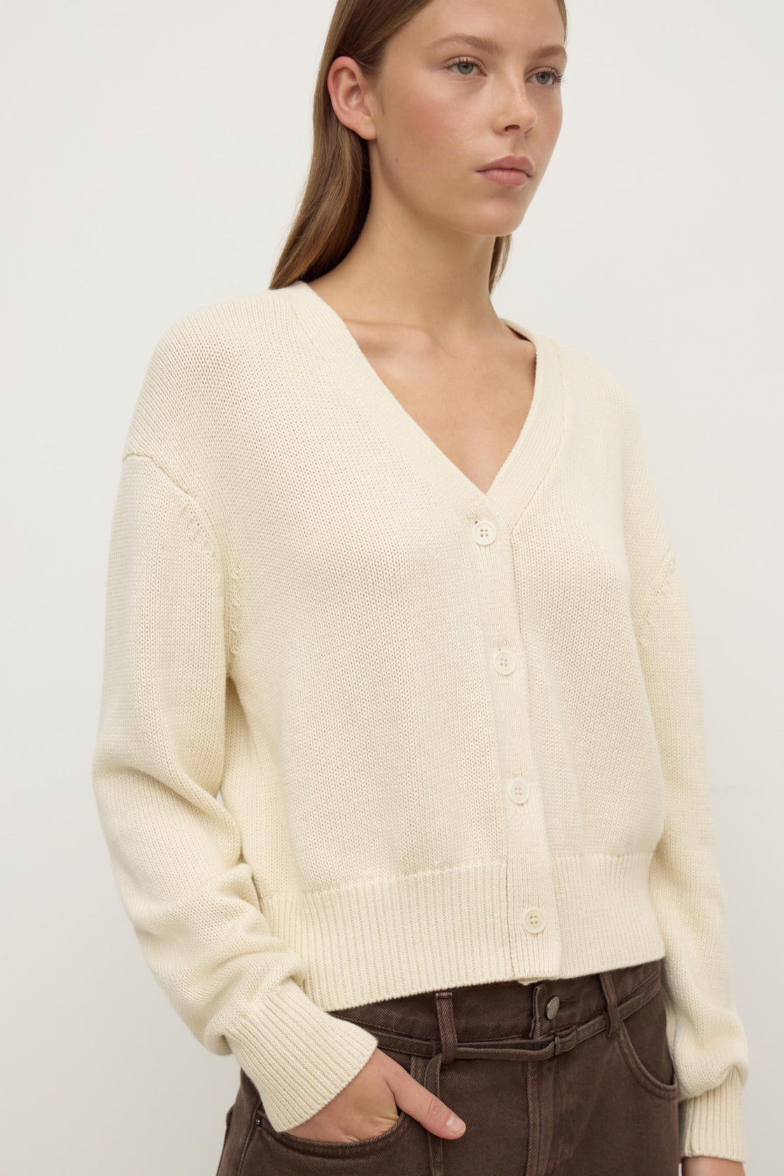 Womens Meri Knit Cardigan Cream | Assembly Label