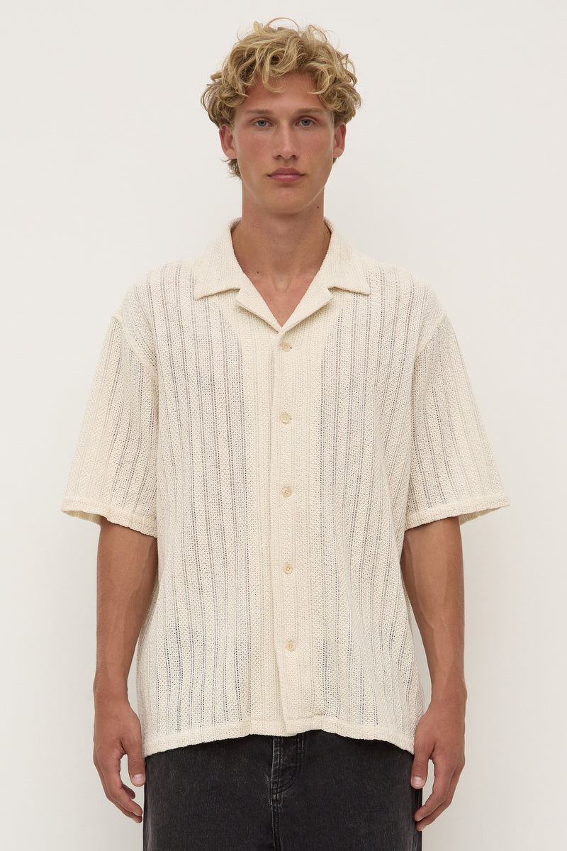 Mens Remy Short Sleeve Shirt Cream | Assembly Label