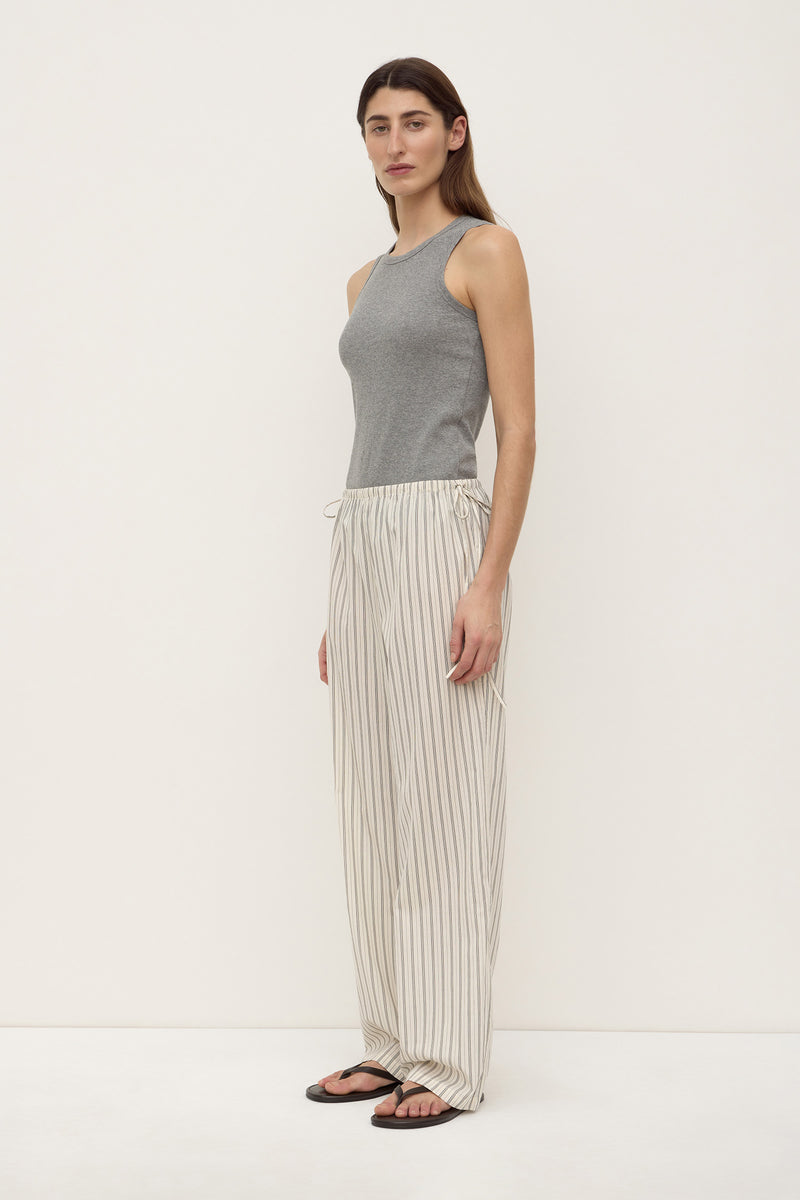 Womens Ria Stripe Pant Cream/Smoke | Assembly Label