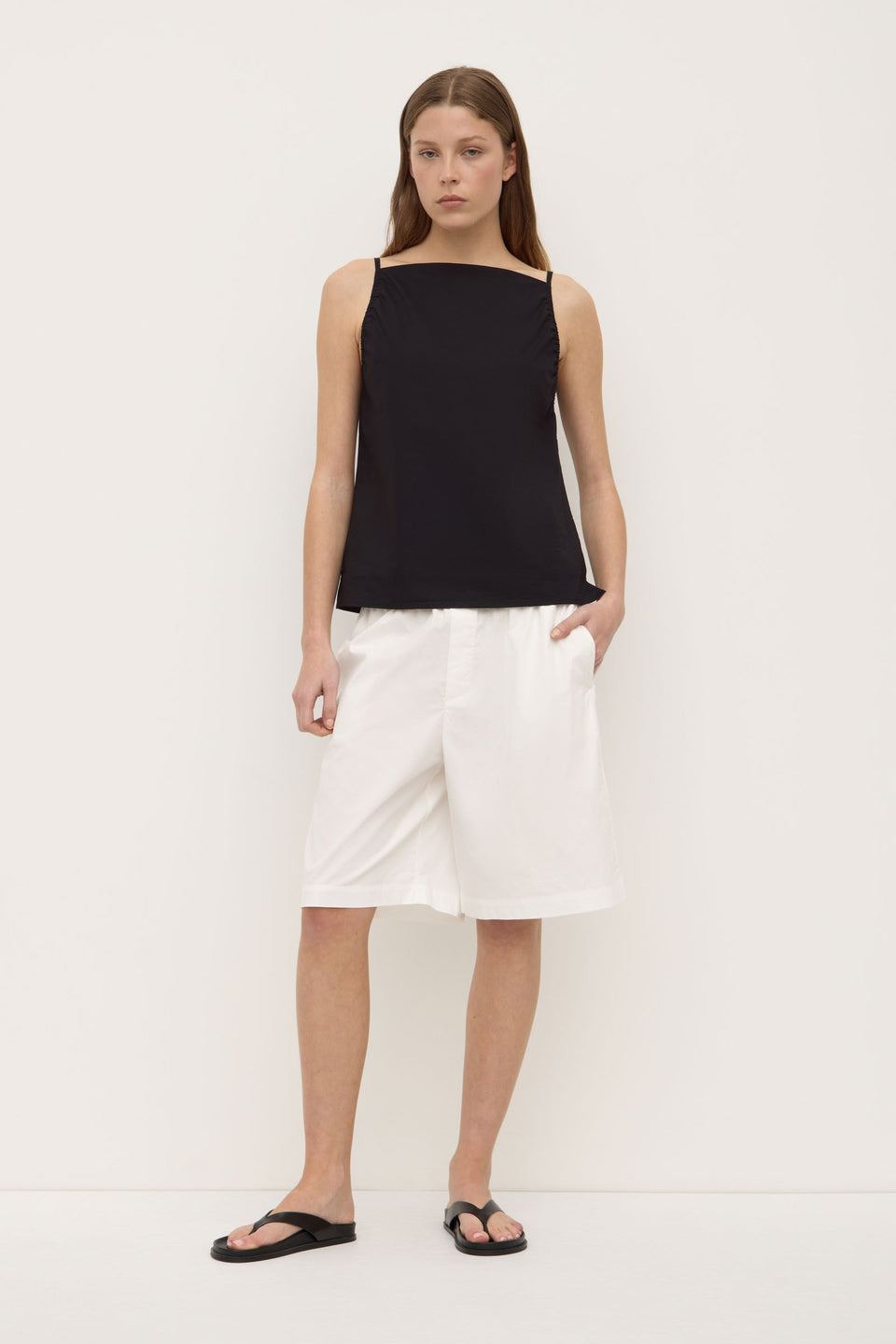 Womens Riley Poplin Short White | Assembly Label
