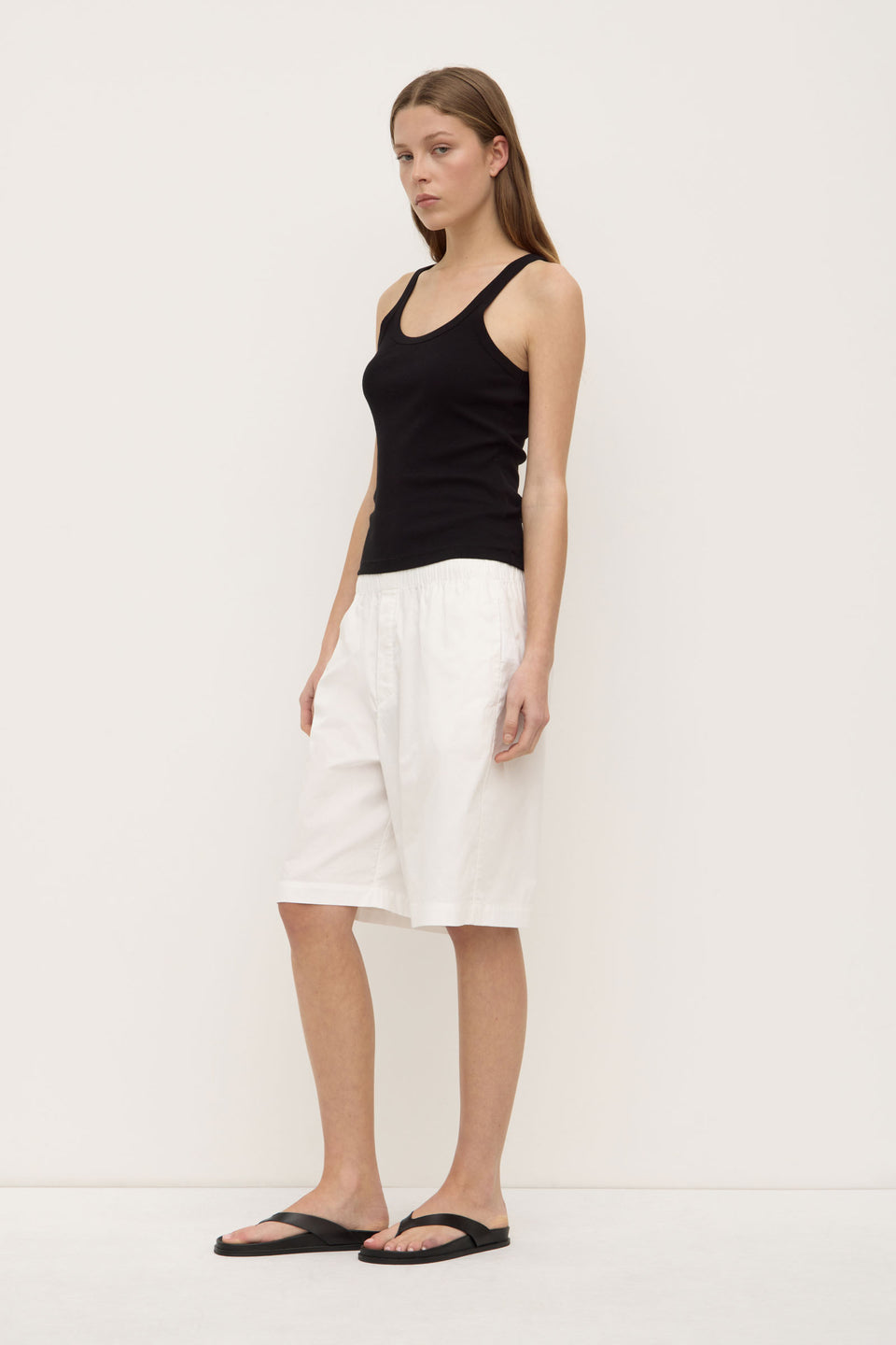 Womens Riley Poplin Short White | Assembly Label