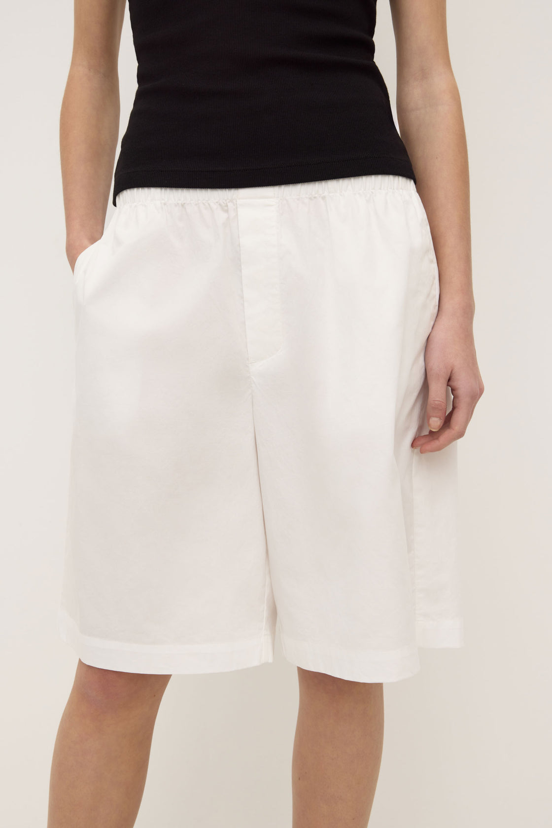 Womens Riley Poplin Short White | Assembly Label