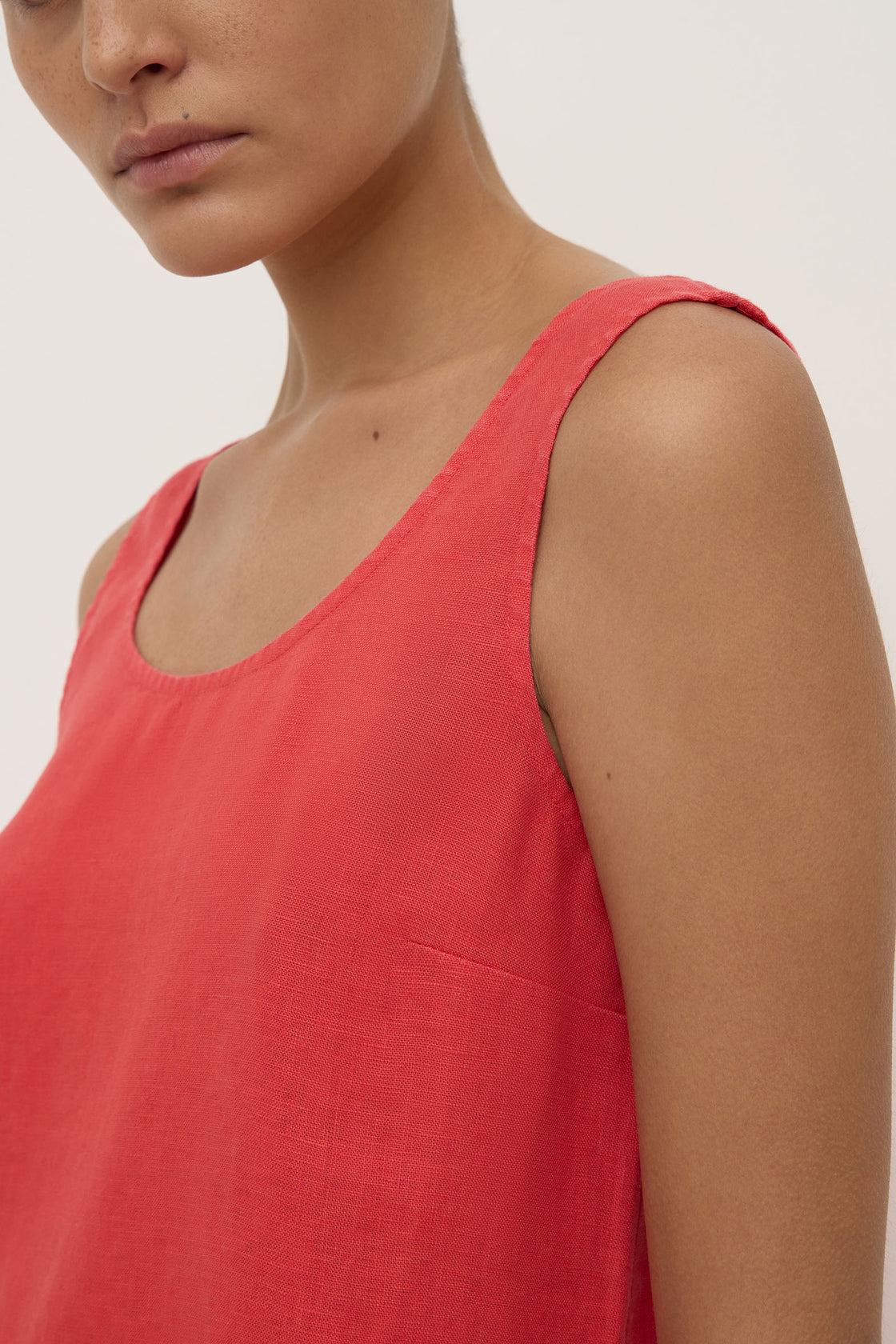 Womens Selma Linen Mini Dress Chilli | Assembly Label