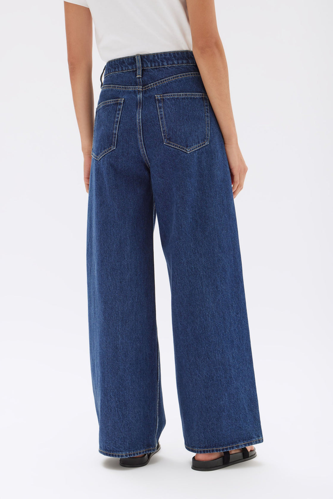 Womens Slack Pleat Wide Leg Jean Heritage Blue | Assembly Label