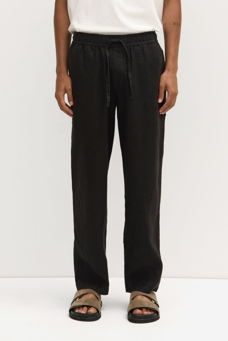 Mens Tide Linen Pants Black | Assembly Label