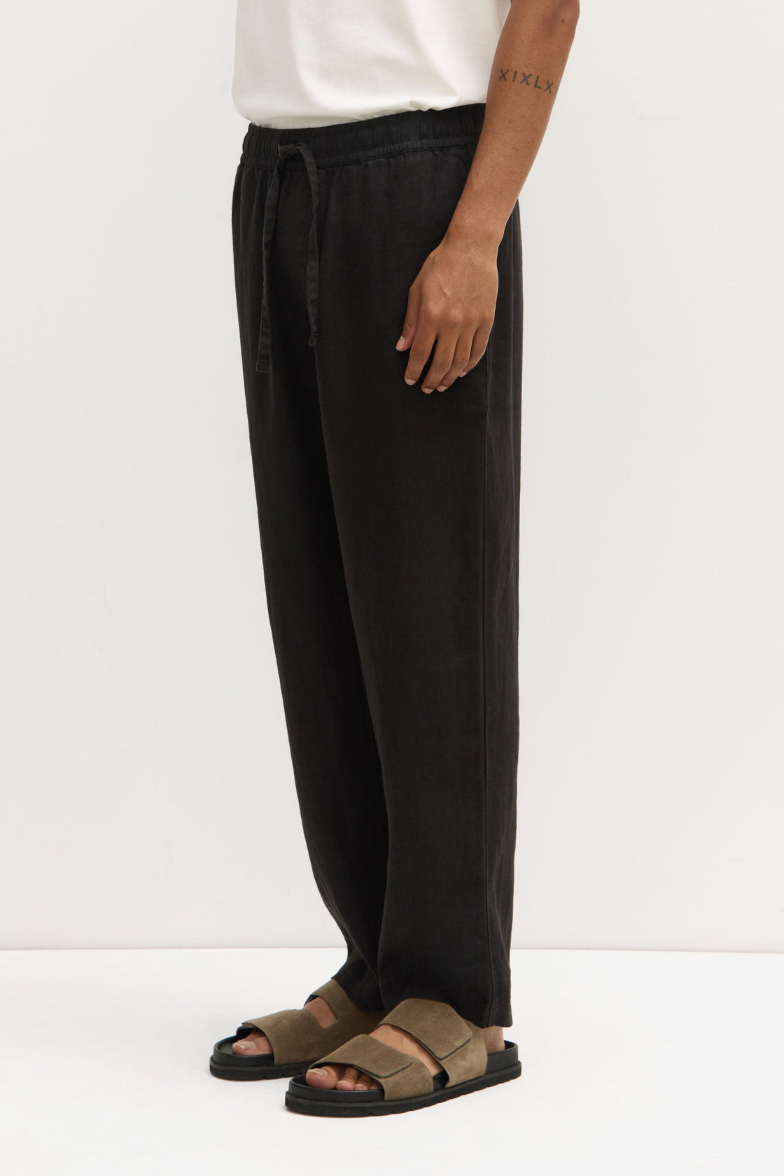 Mens Tide Linen Pants Black | Assembly Label