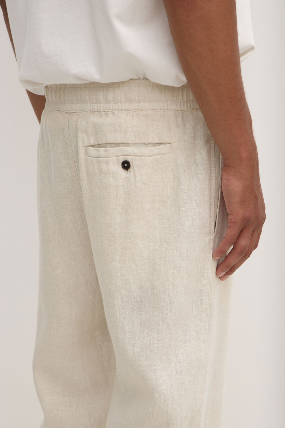 Mens Tide Linen Pants Limestone | Assembly Label