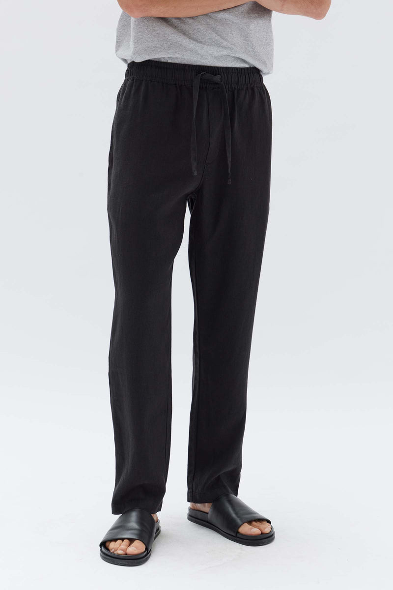 Mens Tide Linen Pants Black | Assembly Label