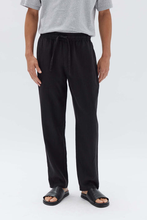 Mens Tide Linen Pants Black | Assembly Label