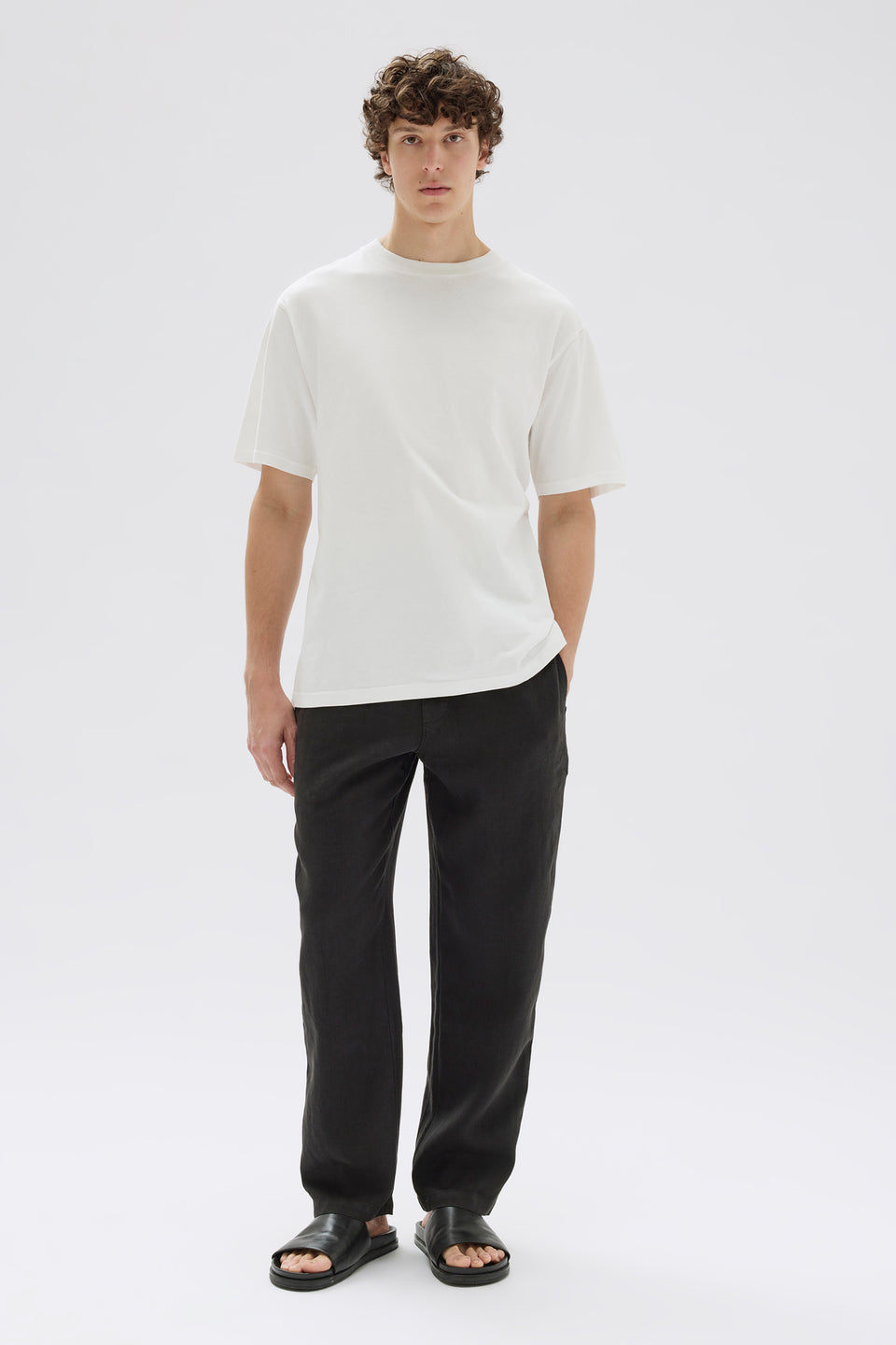 Mens Tide Linen Pants Black | Assembly Label