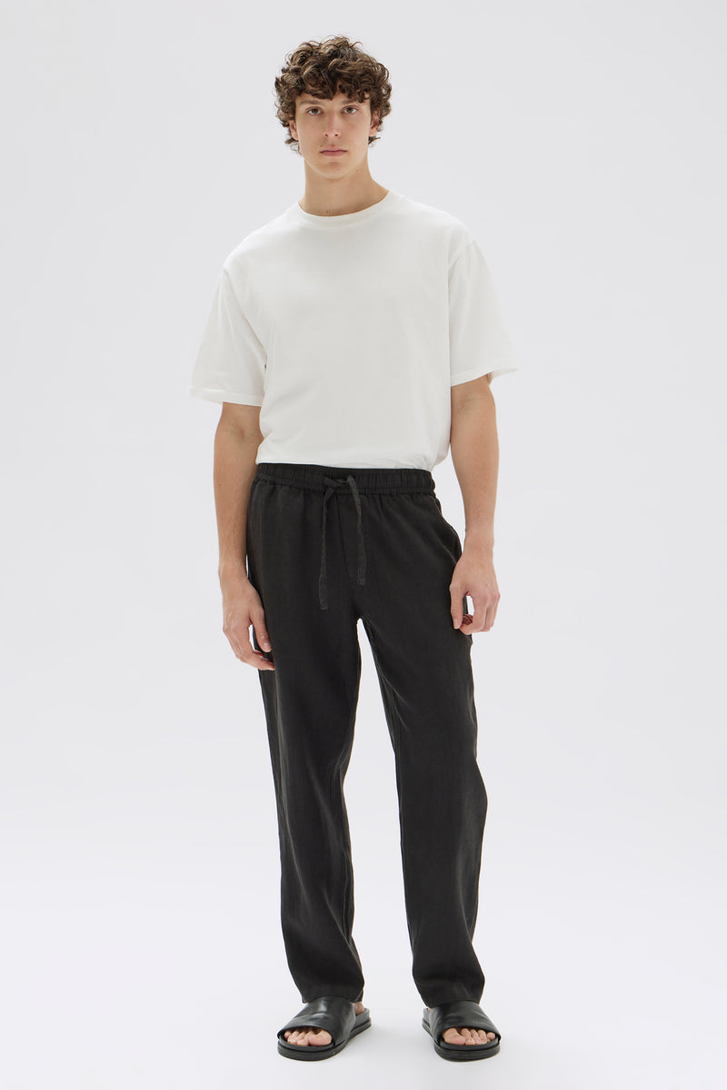 Mens Tide Linen Pants Black | Assembly Label
