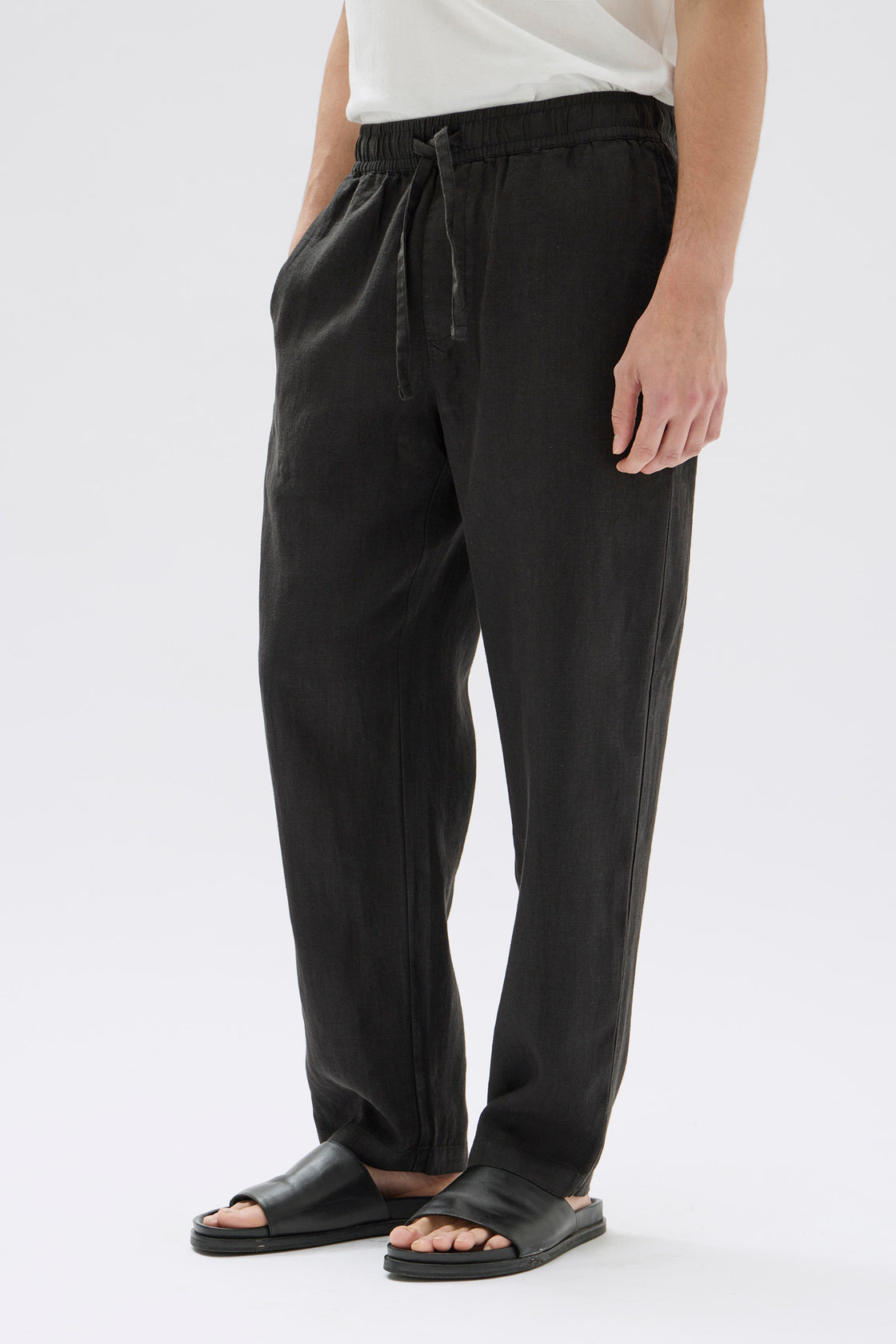Mens Tide Linen Pants Black | Assembly Label