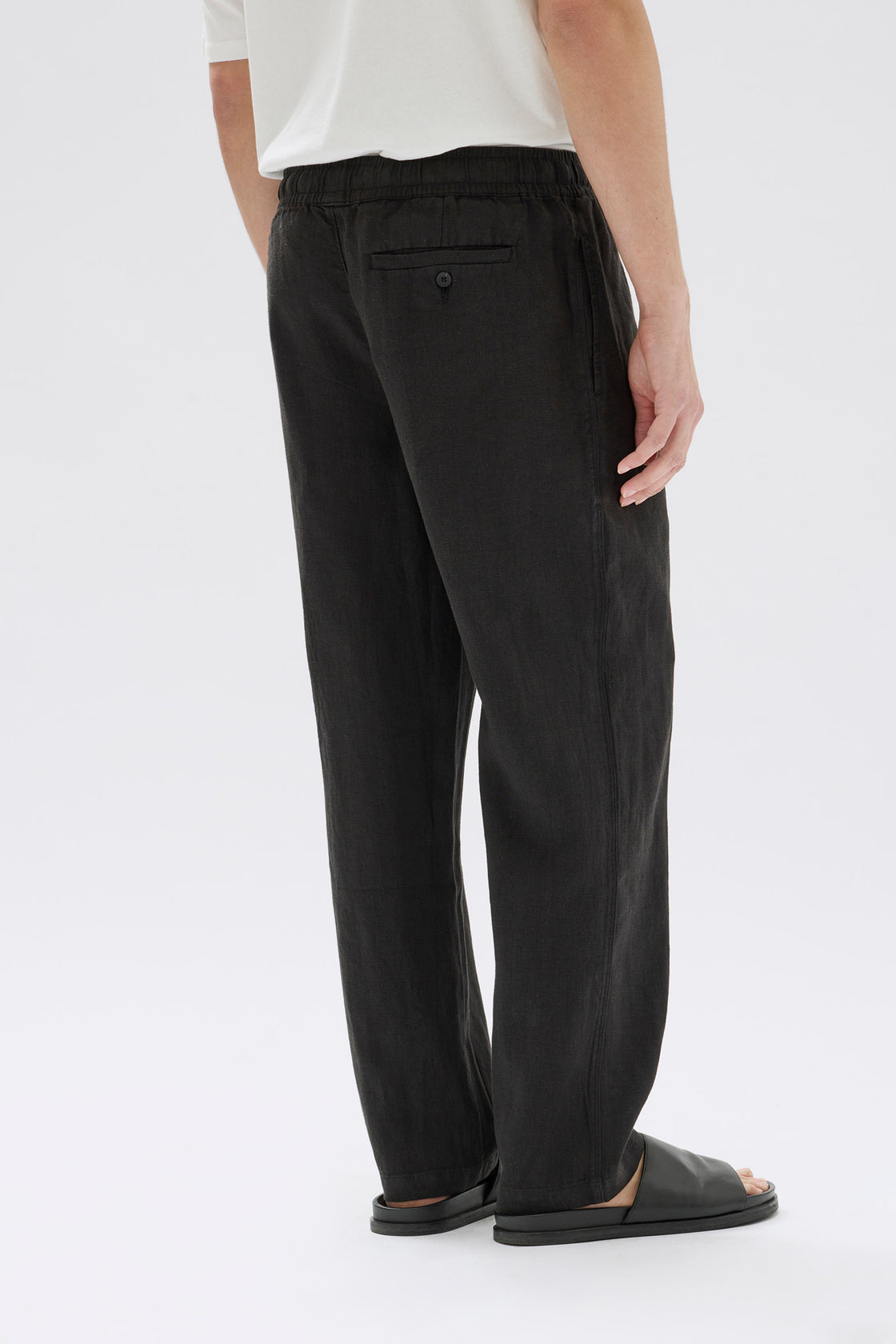 Mens Tide Linen Pants Black | Assembly Label