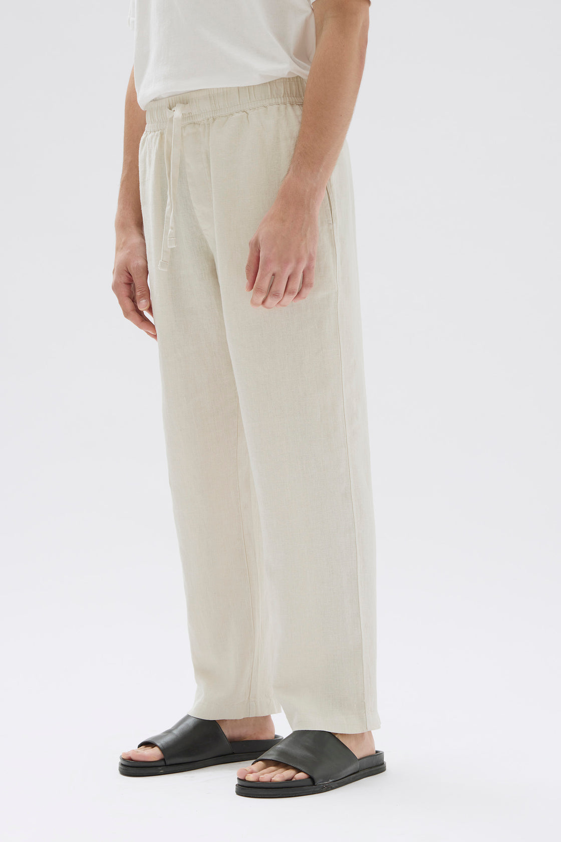 Mens Tide Linen Pants Limestone | Assembly Label
