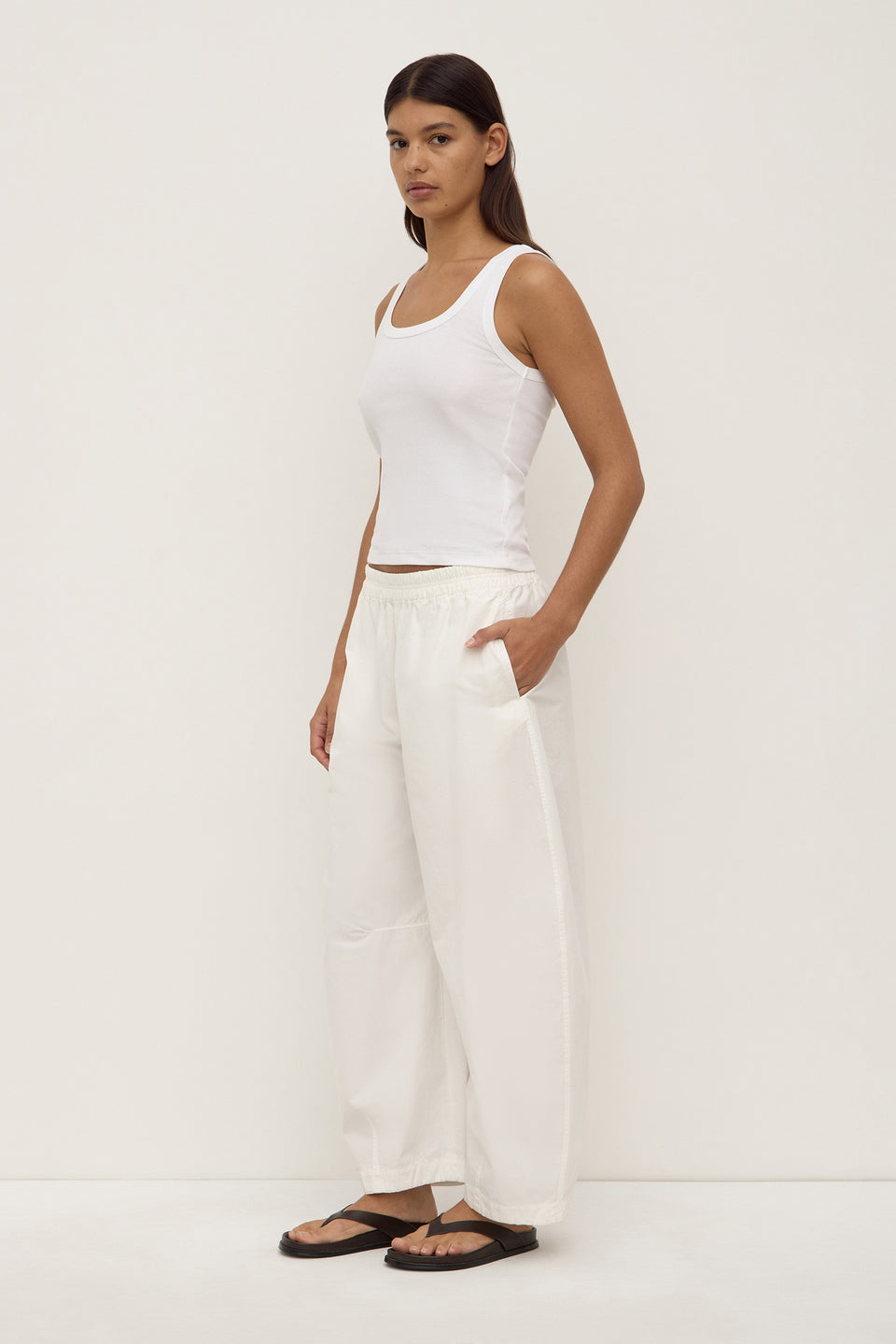 Womens Lola Barrel Pant White | Assembly Label