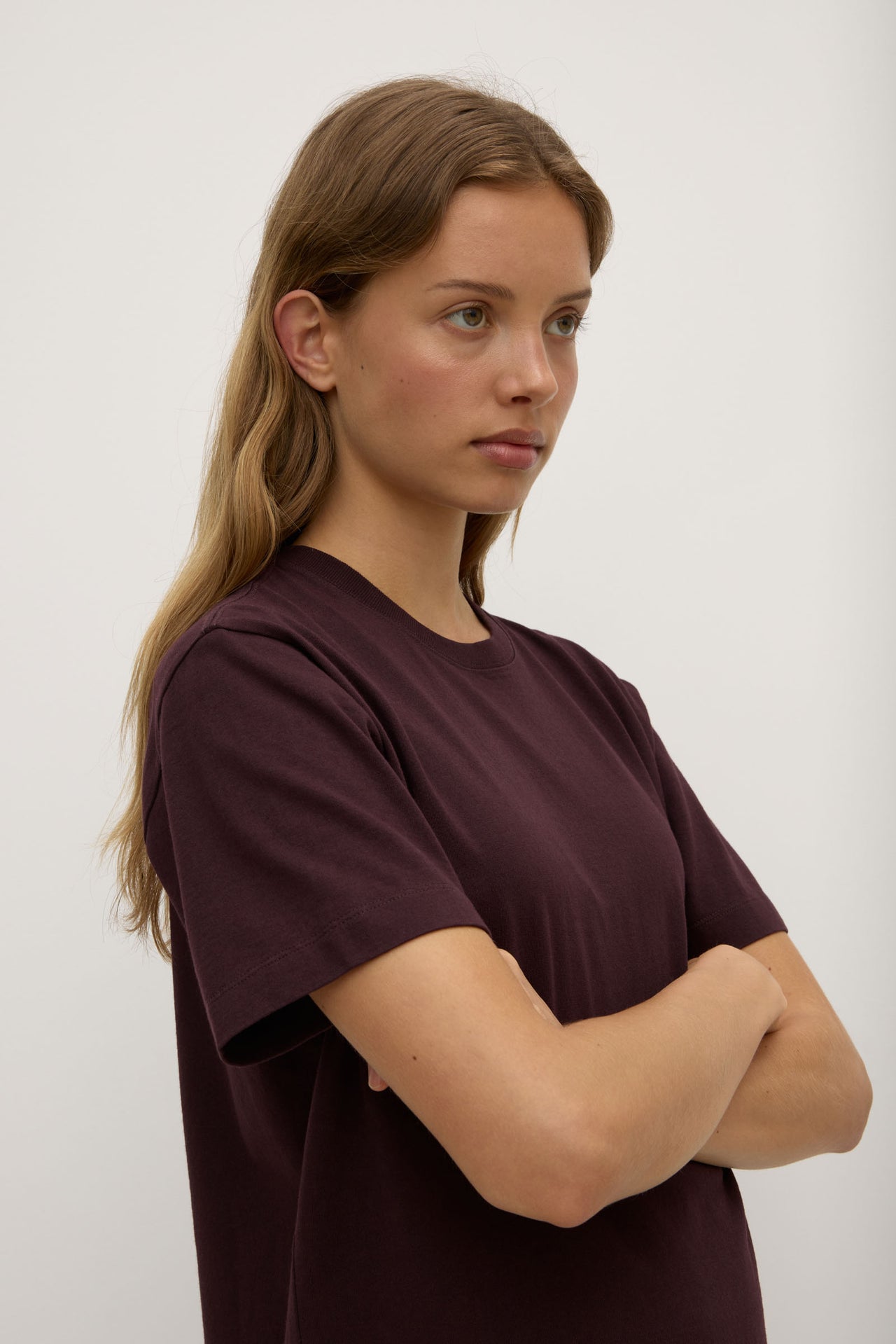 Womens Organic Base Tee Burgundy | Assembly Label