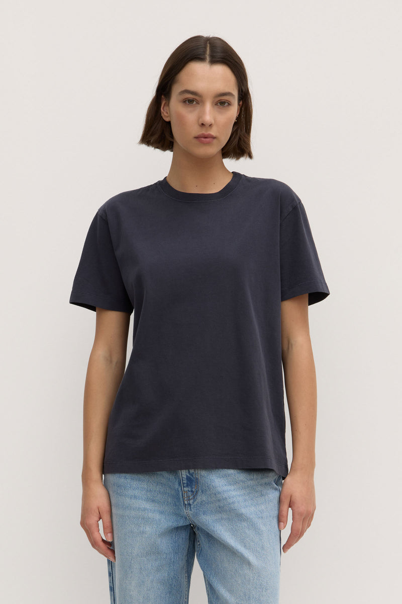 Womens Organic Base Tee Navy | Assembly Label